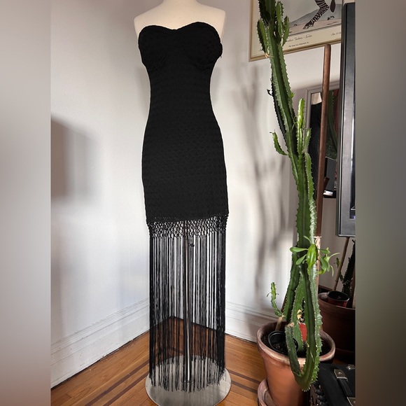 2B Bebe | Dresses | Black Strapless Fitted Bebe Cocktail Bustier Dress ...